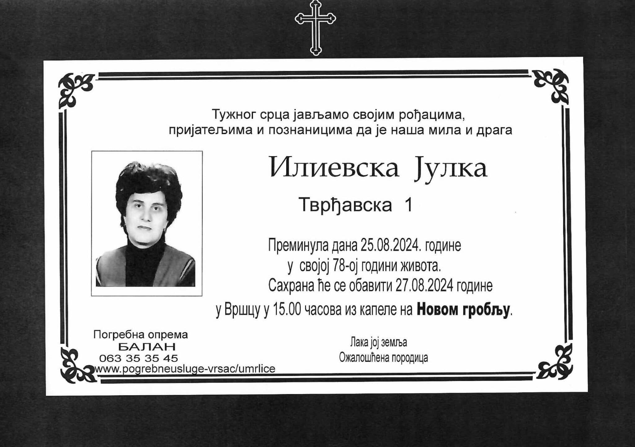 Umrlice | Pogrebne usluge Balan